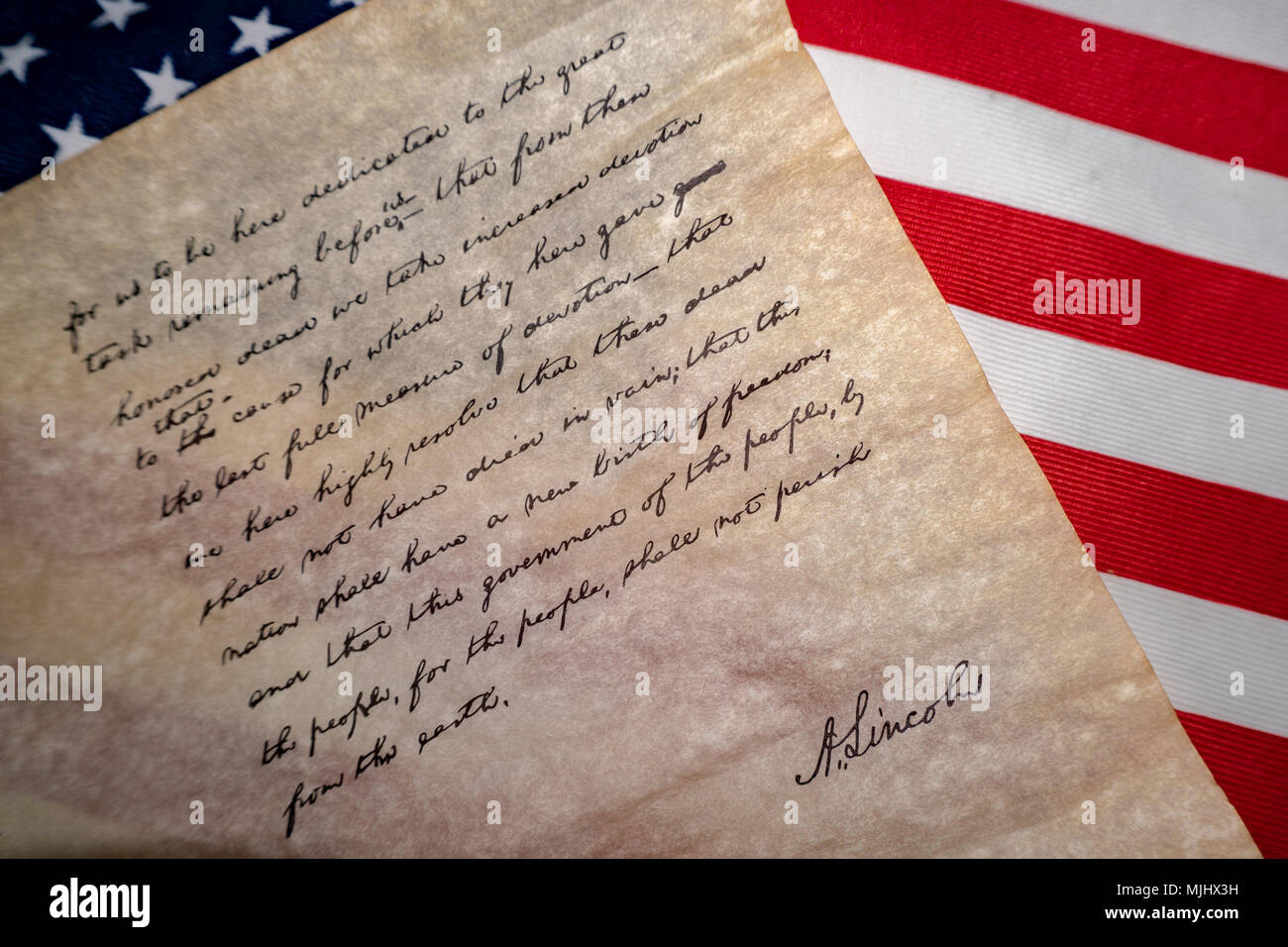 Gettysburg Address speech by U.S. President Abraham Lincoln vintage ...