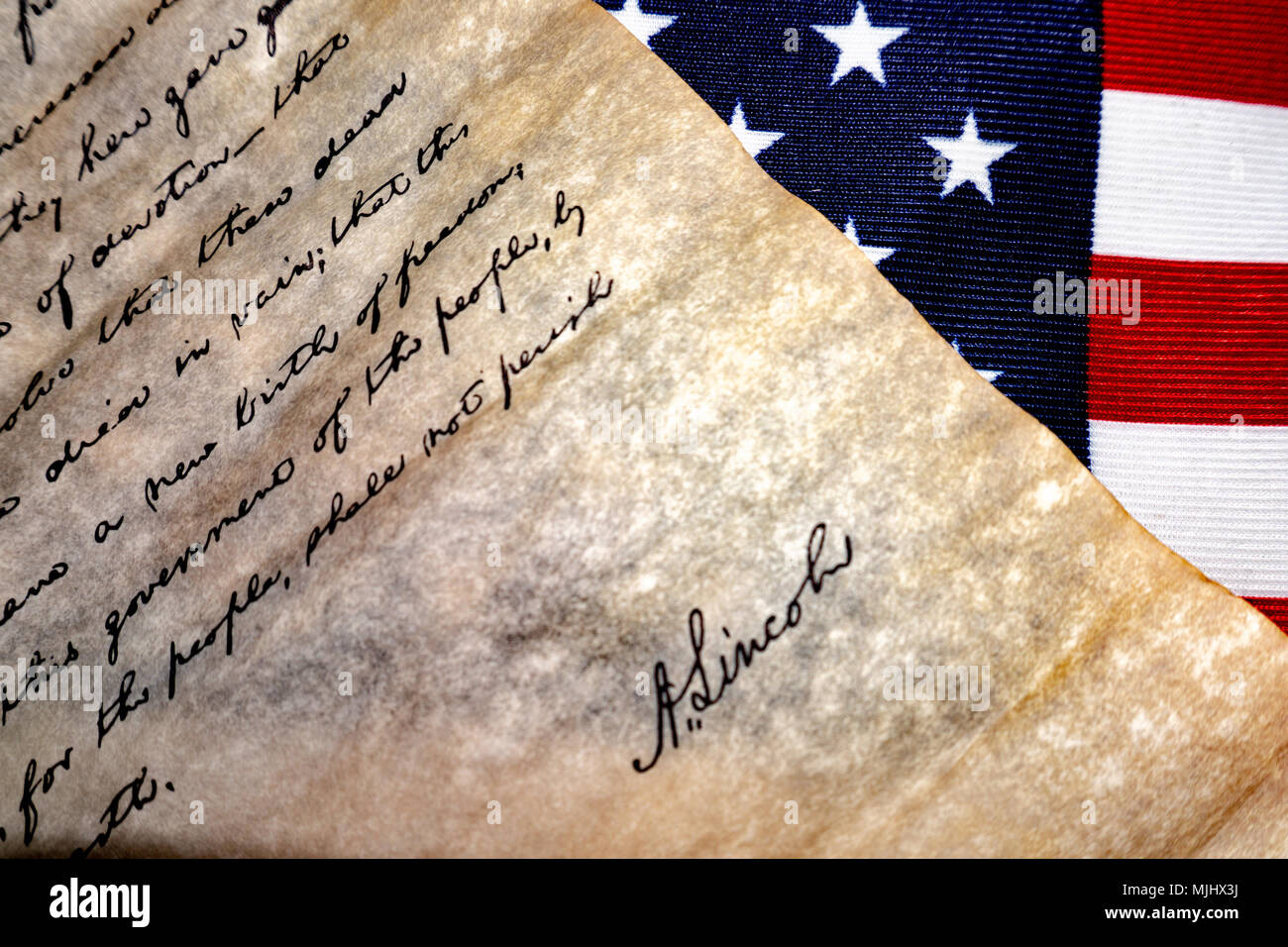 Gettysburg Address speech by U.S. President Abraham Lincoln vintage ...