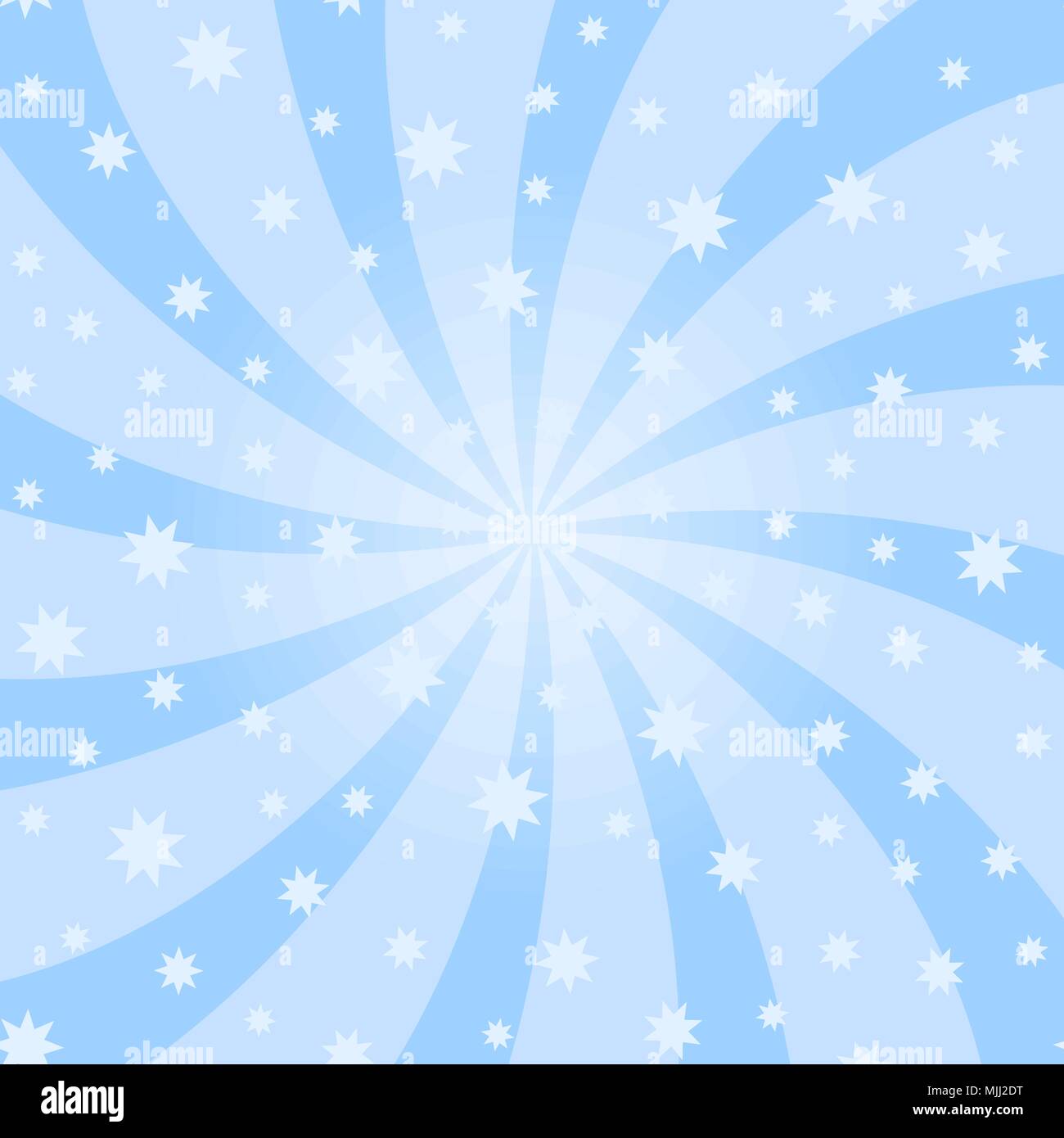 Blue Cartoon Swirl Design. Helix Rotation Rays. Swirling Radial Pattern ...