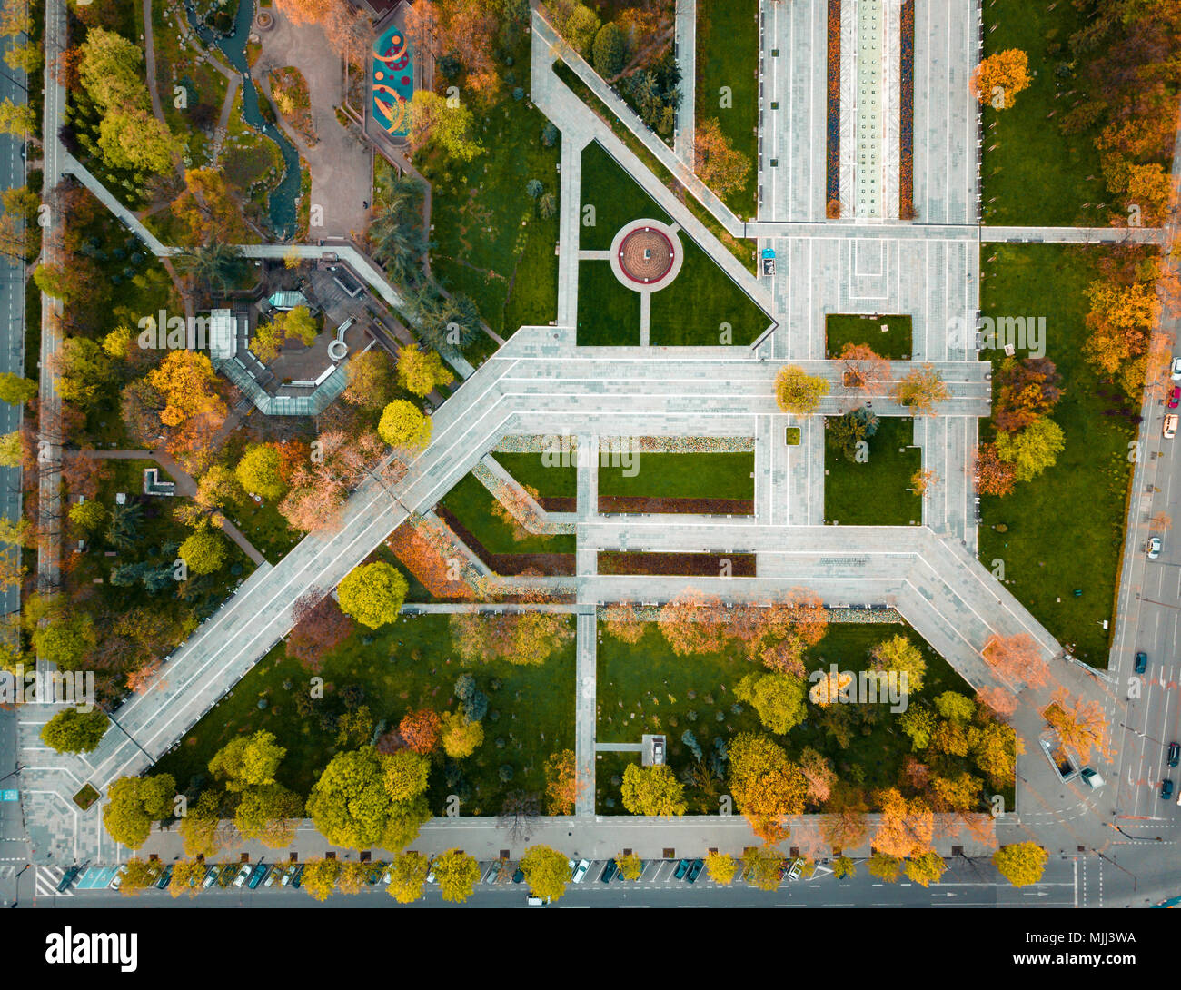Aerial view of a small park at autumn Stock Photo - Alamy