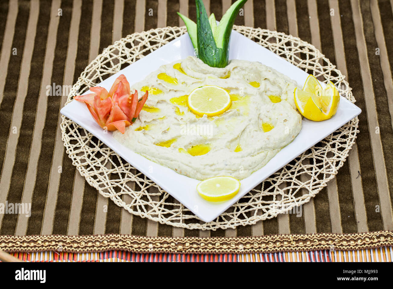 Arabic appetizer made from aubergine known as "Mutabbal Stock Photo - Alamy