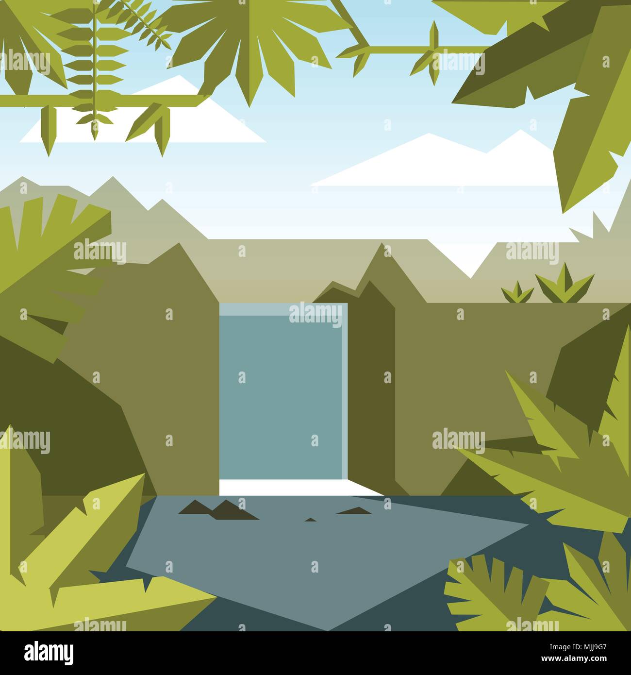 Tropical jungle foliage background Stock Vector Images - Alamy