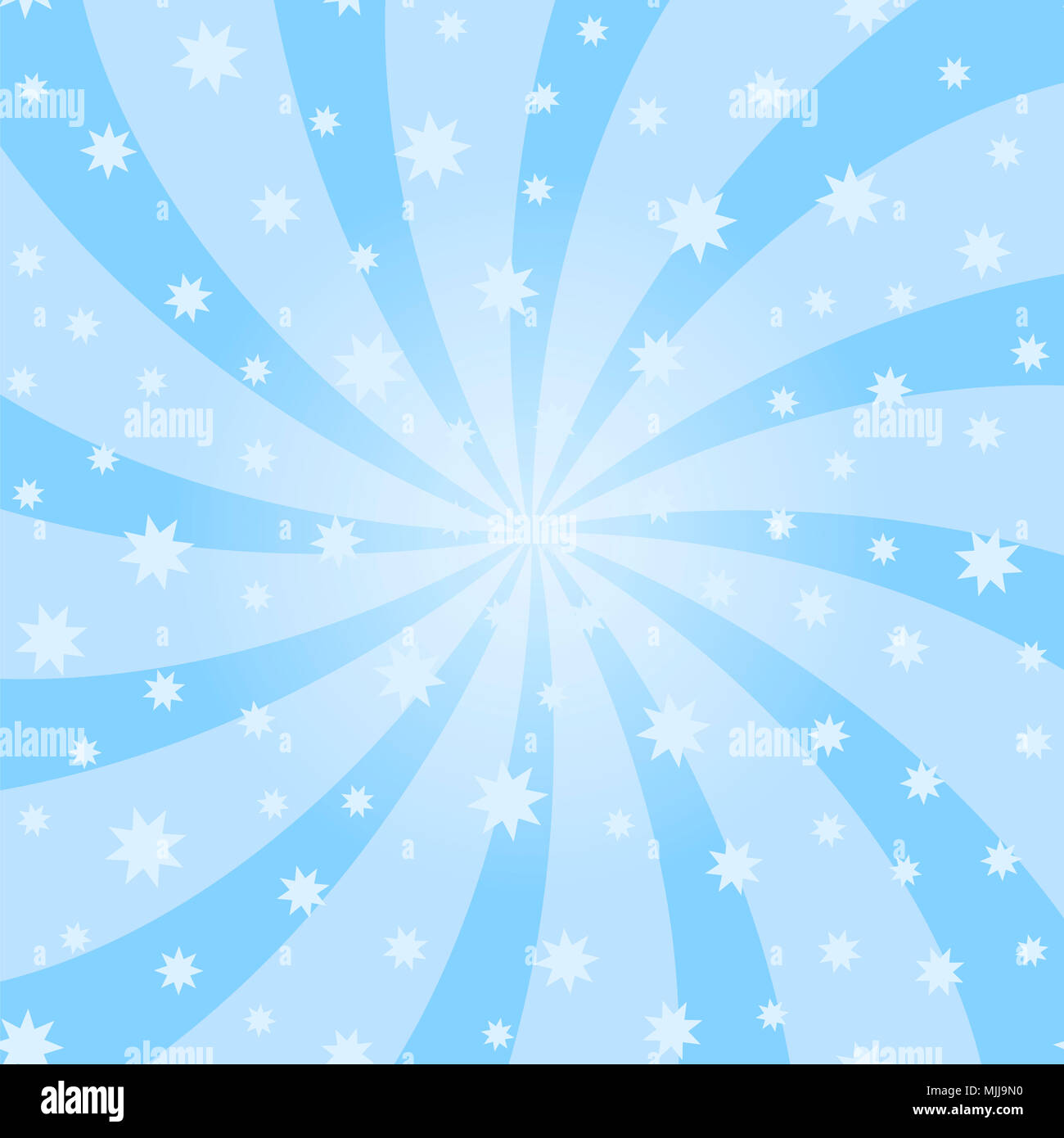 Blue Cartoon Swirl Design. Vortex Starburst Spiral Twirl Square. Helix ...