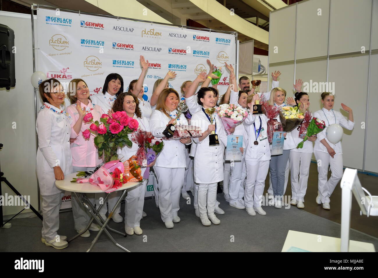 ST.PETERSBURG, RUSSIA - FEBRUARY 23, 2018: Group photo of masters of ...
