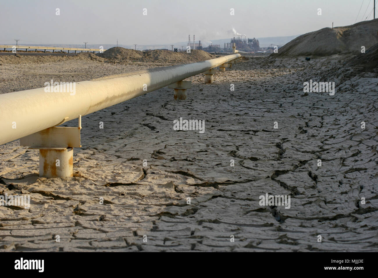Israel, Sdom, The Dead Sea Works LTD. Israeli potash plant on the shore ...