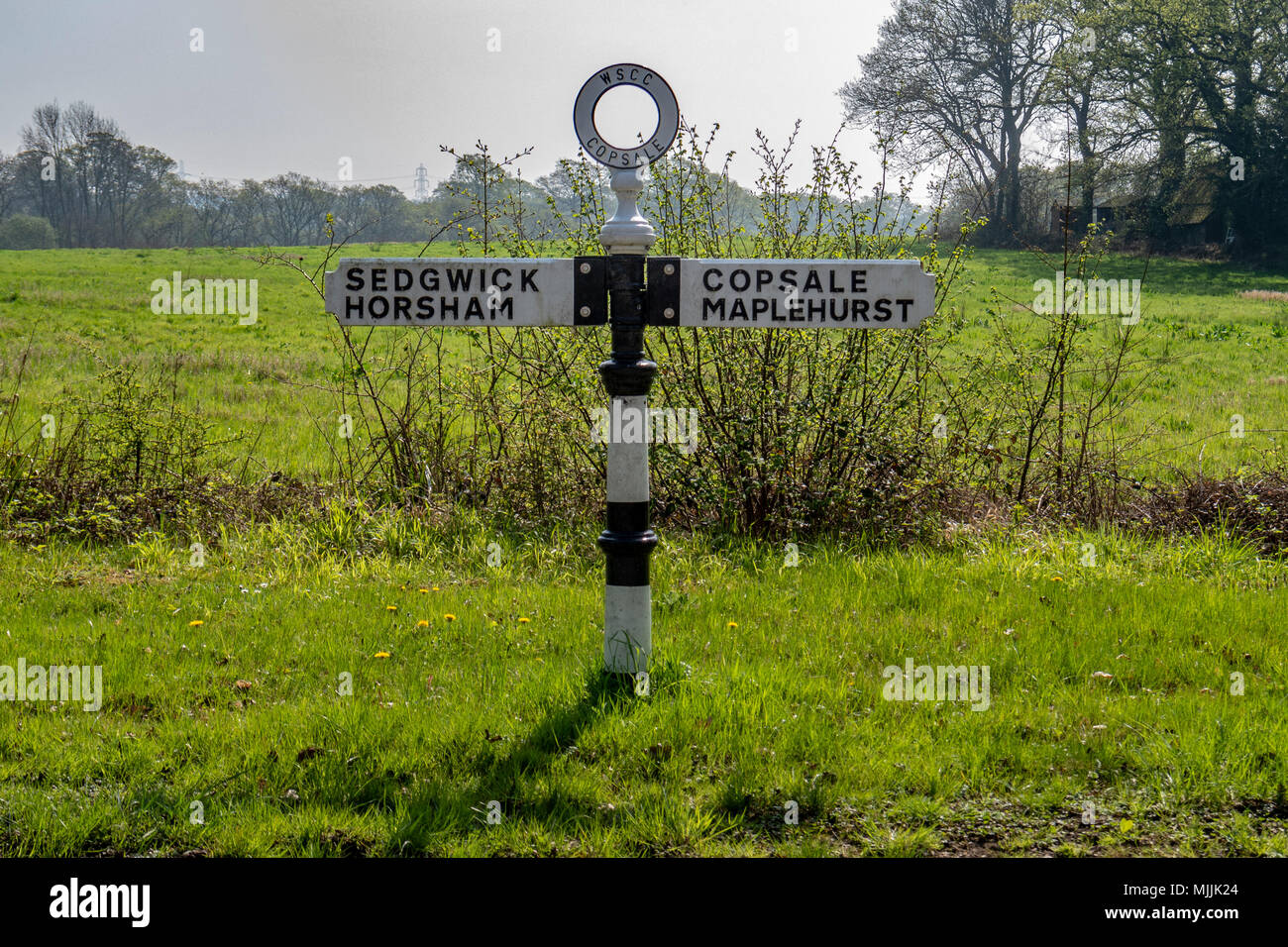 Rural road sign pictured in West Sussex, UK Stock Photo - Alamy