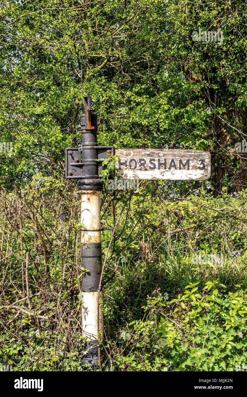 Rural road sign pictured in West Sussex, UK Stock Photo - Alamy