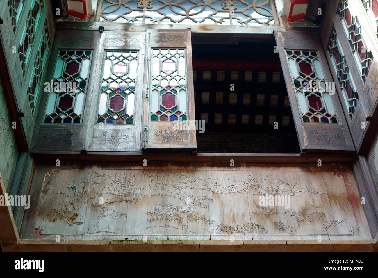 Interior of Lou Kau Mansion, Chinese house built around 1889, Macau ...