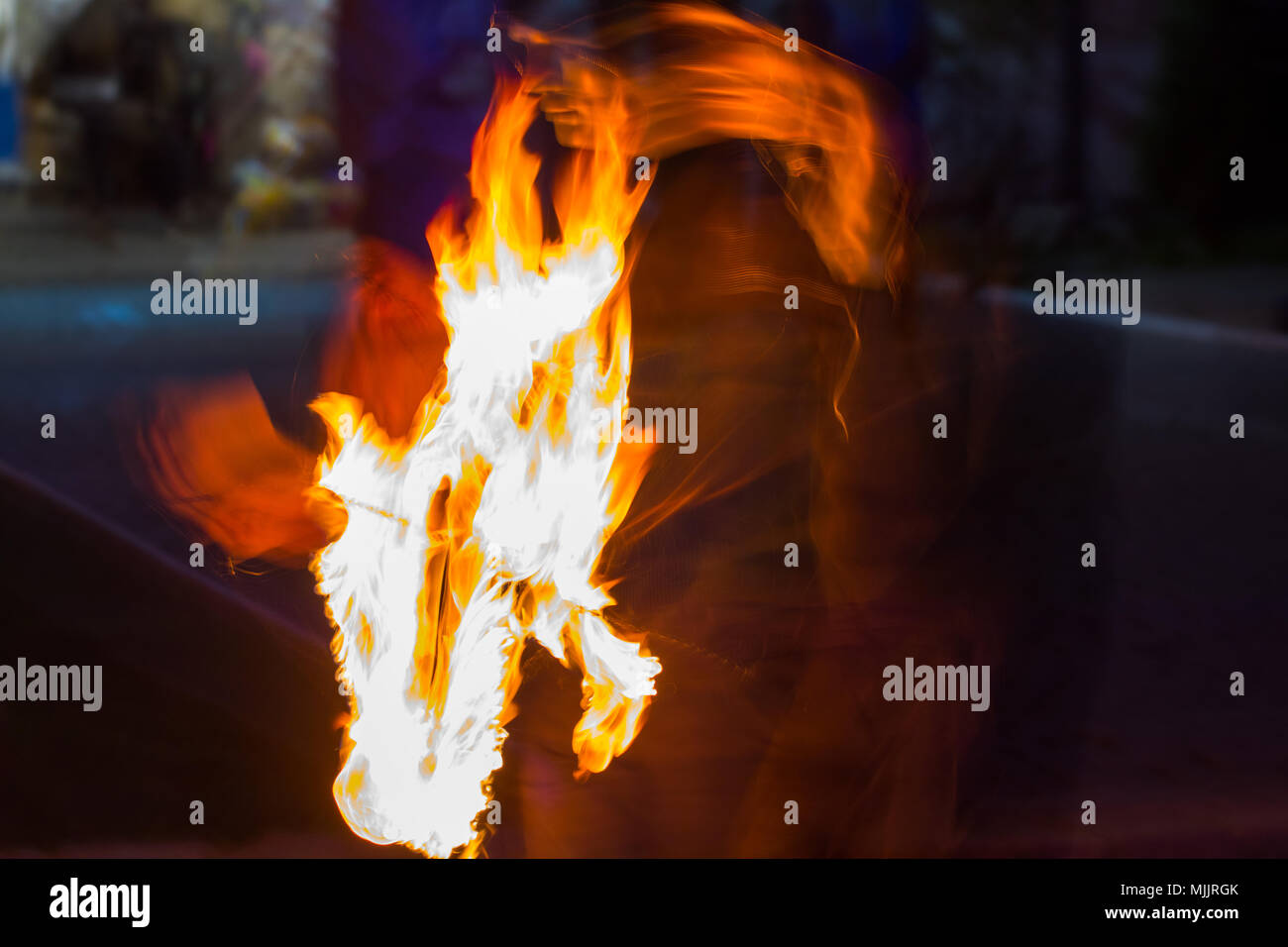 Fire dancers Swing fire dancing show fire show dance man juggling with ...