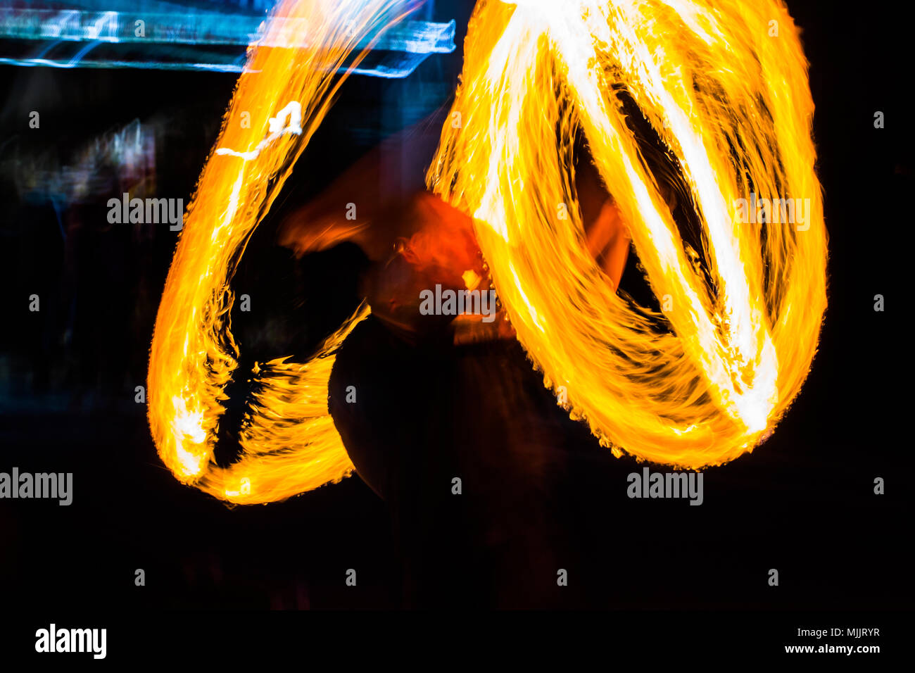 Fire dancers Swing fire dancing show fire show dance man juggling with ...