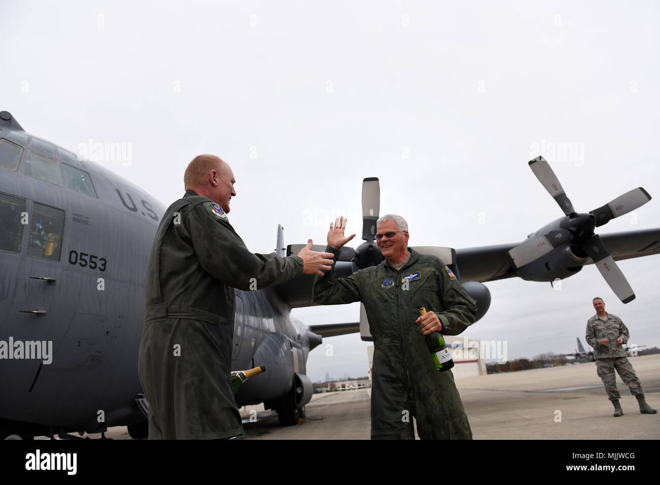 U.S. Air Force Senior Master Sgt. Christopher Whitcomb (left) and Bobby ...