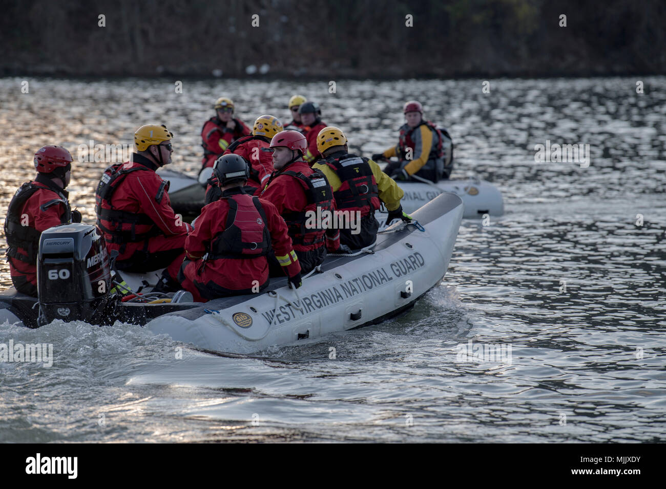 Members of the West Virginia Swift Water Rescue Team, comprised of more ...
