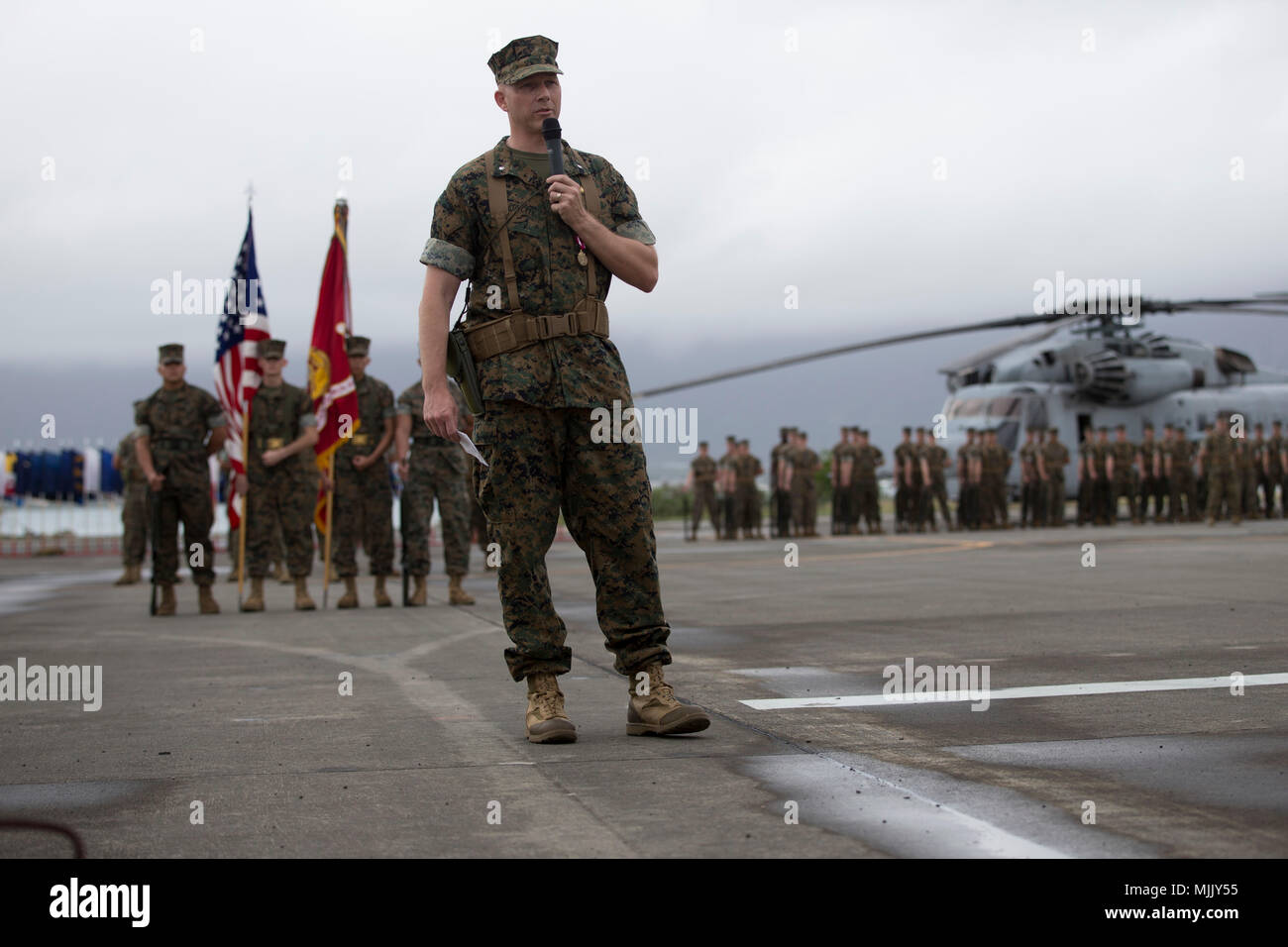 U.S. Marine Corps Lt. Col. Eric D. Purcell, off-going commanding ...