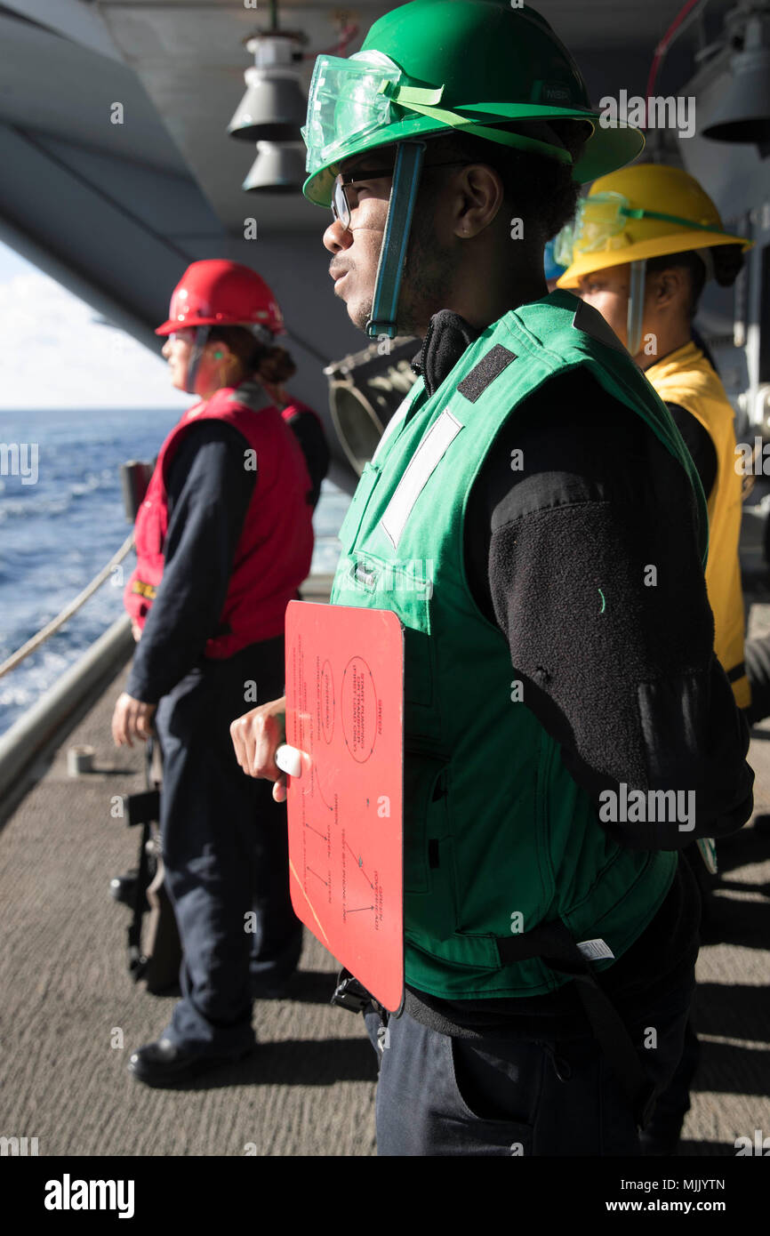 ATLANTIC OCEAN (Dec. 4, 2017) -- Boatswain's Mate 3rd Class Reginald ...