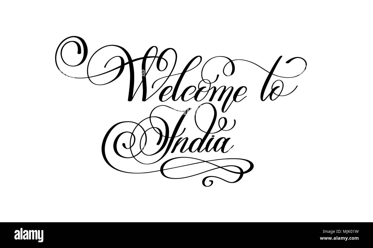 Welcome to India - hand lettering inscription Stock Vector Image & Art ...