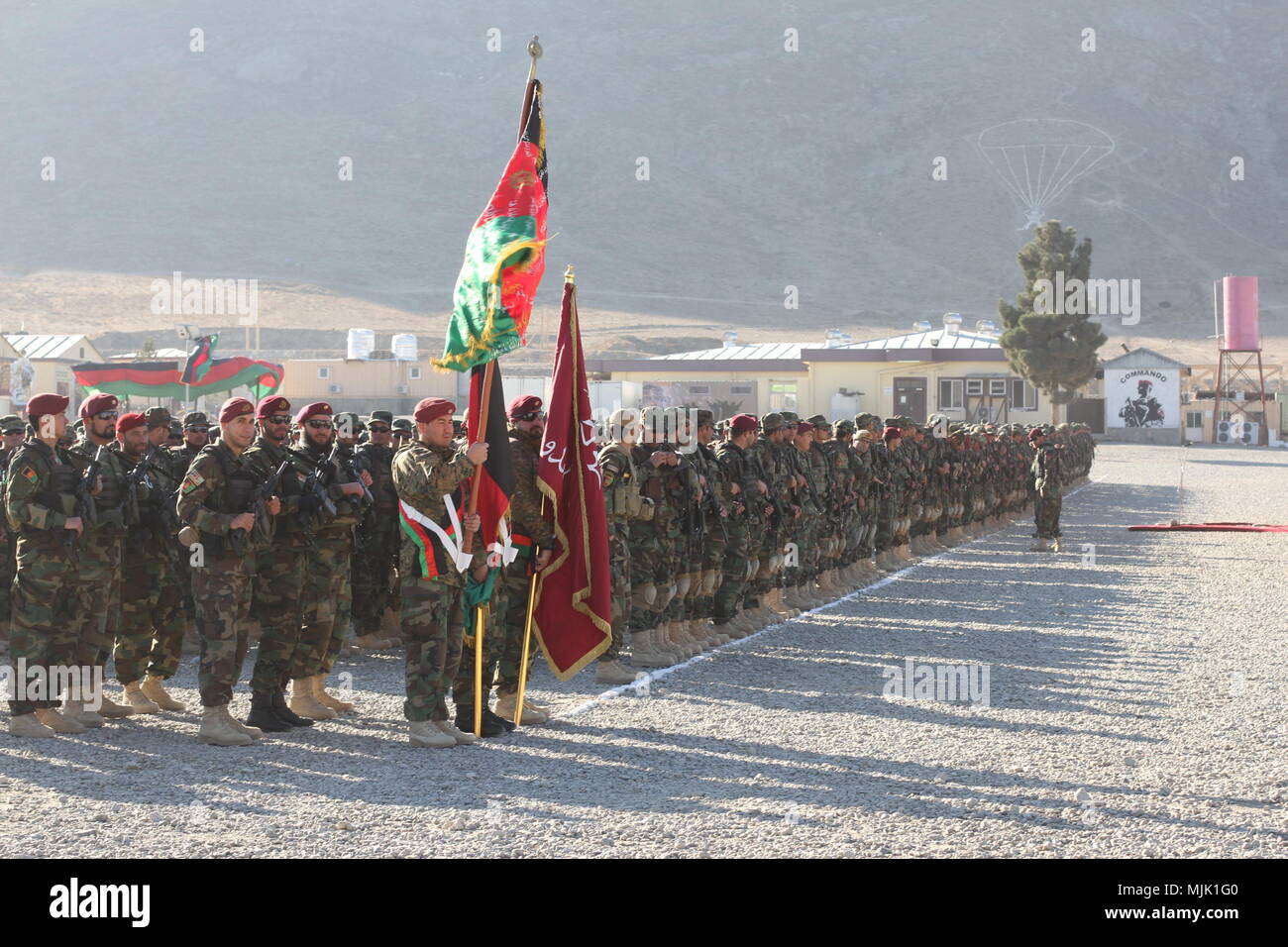 One thousand fifty-six Afghan soldiers stand ready for the start of the ...