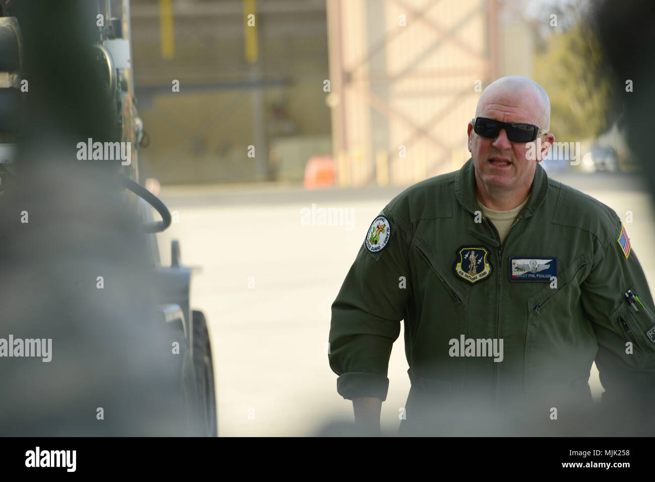 U.S. Air National Guardsman Senior Master Sgt. Philip Poulsen, a 146th ...