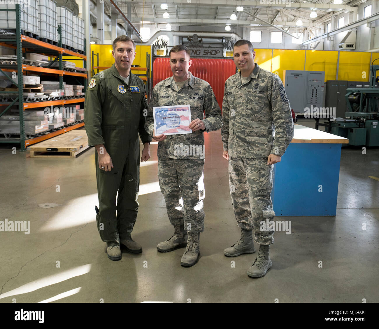 Staff Sgt. Joshua Pearson, 60th Maintenance Squadron, recieves the ...