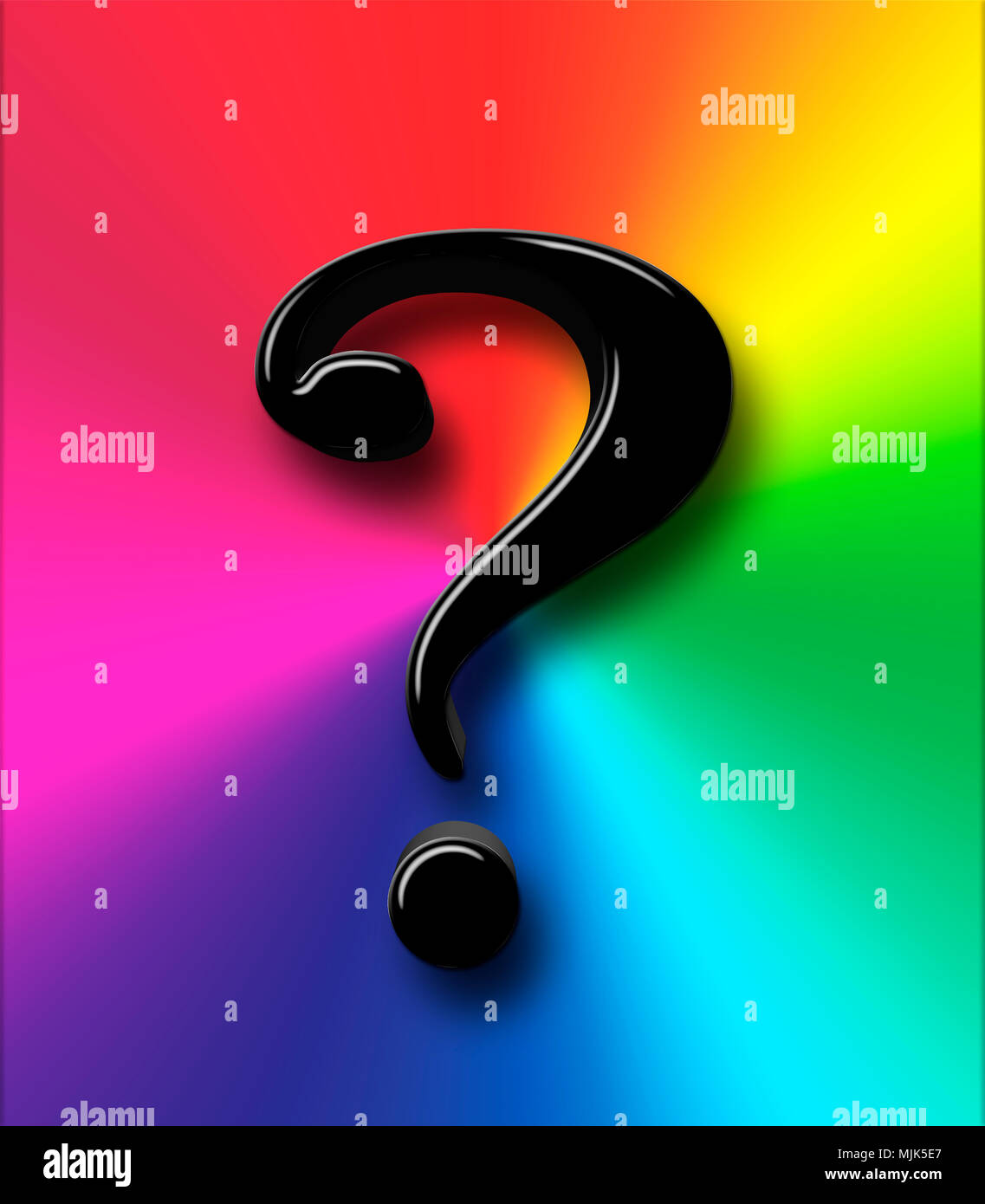Stock Illustration - Large Three Dimensional Black Question Mark , 3D ...