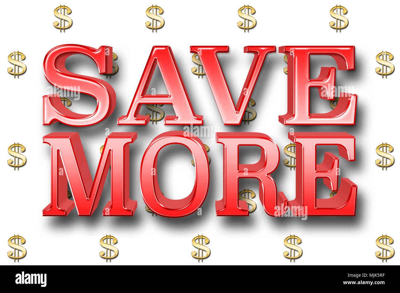 Stock Illustration - Large Metallic Text: Save More, 3D Illustration ...