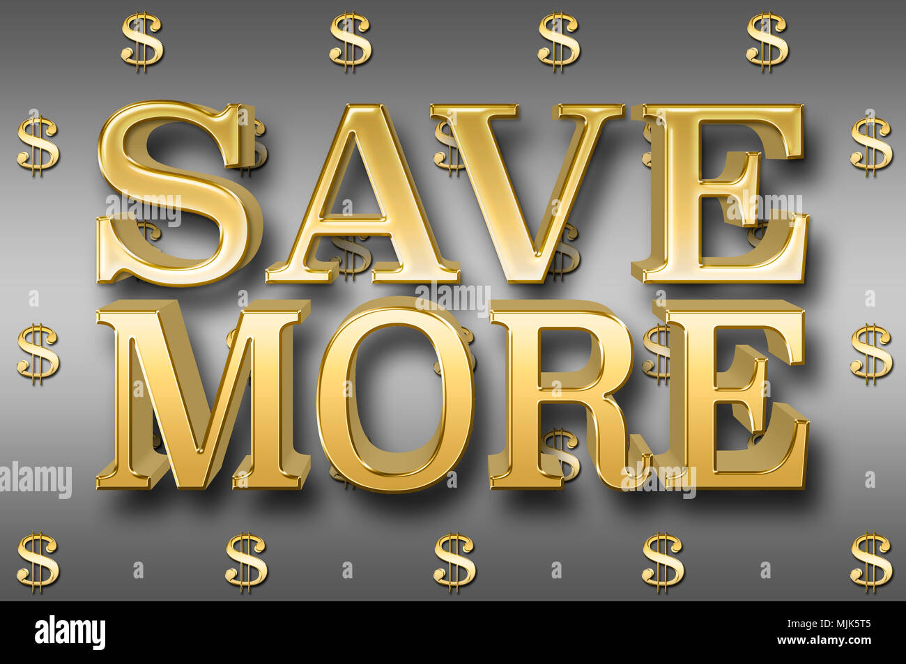 Stock Illustration - Large Metallic Text: Save More, 3D Illustration ...