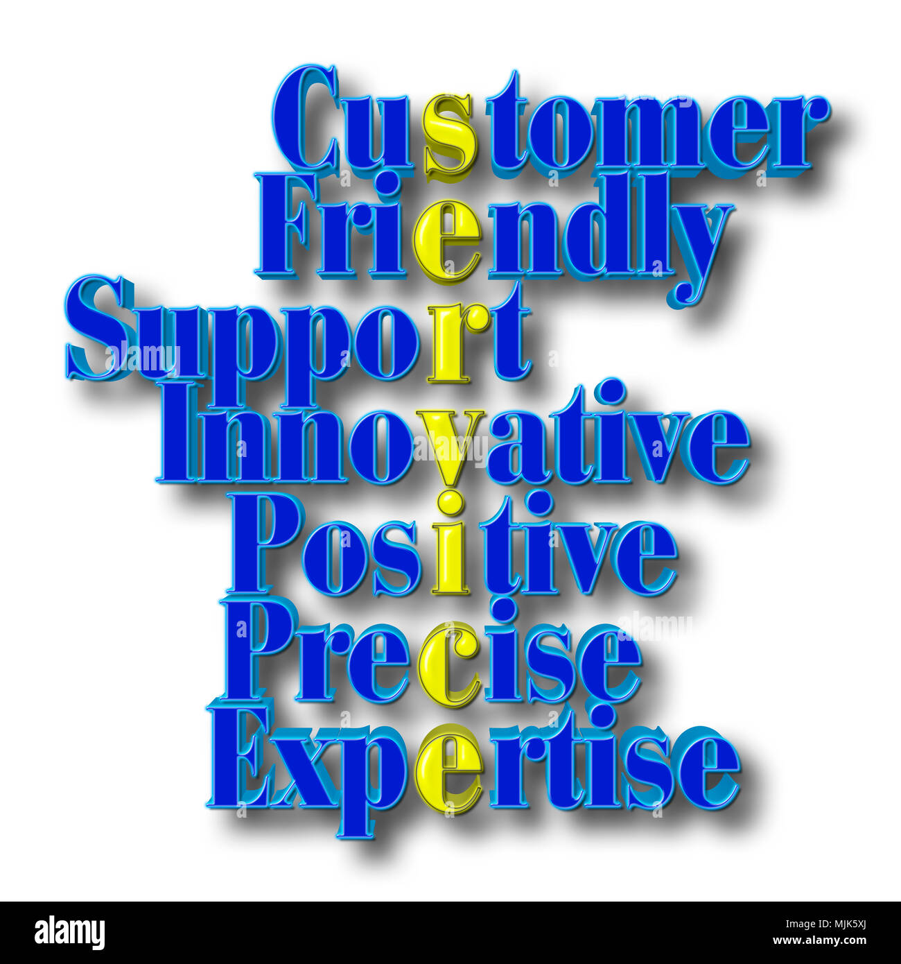 Stock Illustration - Customer Service Sign, 3D Illustration, Isolated ...