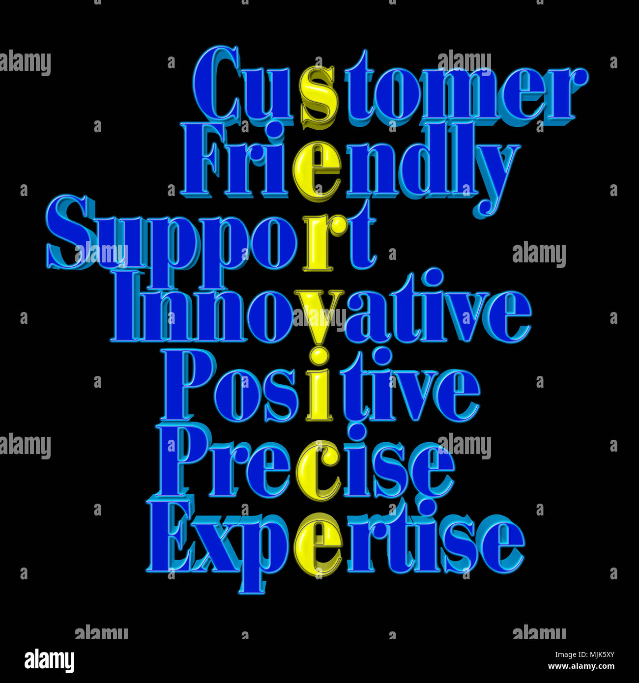 Stock Illustration - Customer Service Sign, 3D Illustration, Isolated ...