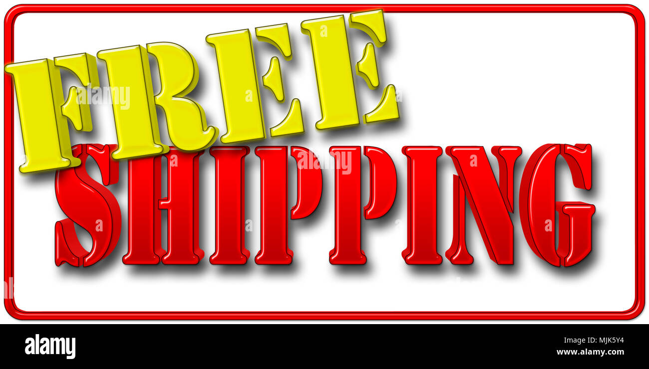Stock Illustration - Large Three Dimensional Text: Free Shipping, 3D ...
