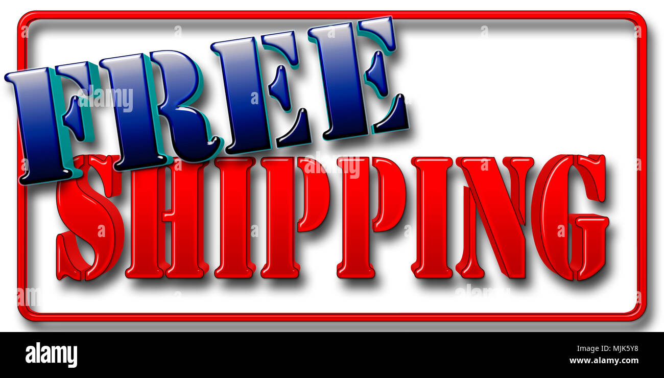 Stock Illustration - Large Three Dimensional Text: Free Shipping, 3D ...