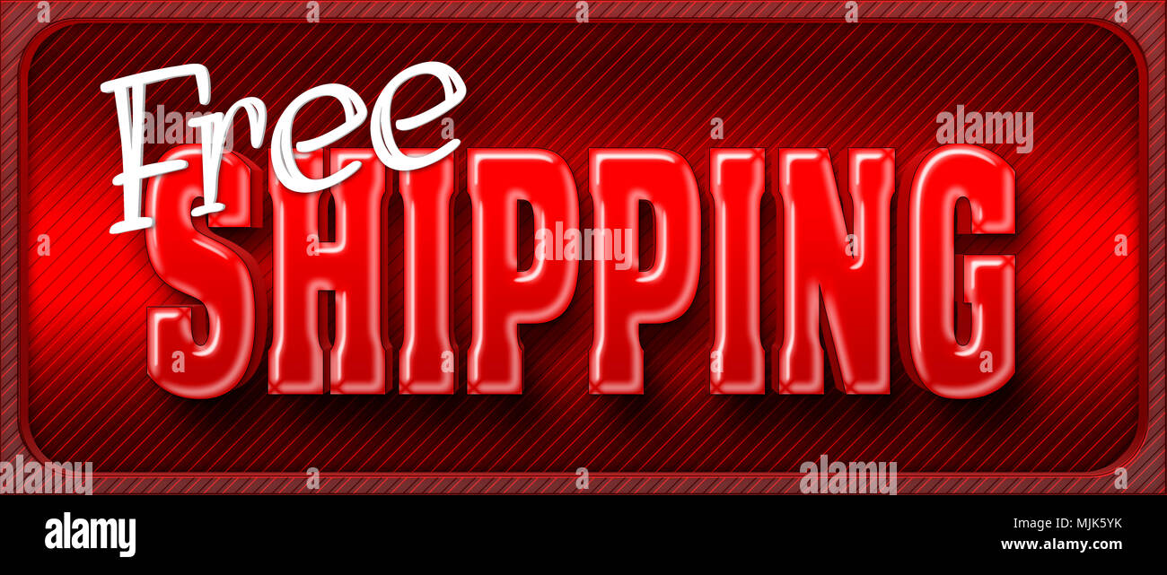 Stock Illustration - Large Three Dimensional Text: Free Shipping, 3D ...