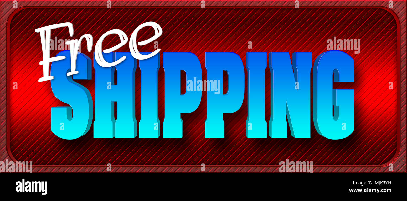 Stock Illustration - Large Three Dimensional Text: Free Shipping, 3D ...