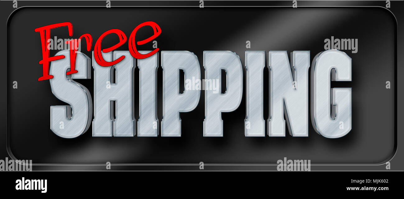 Stock Illustration - Large Three Dimensional Text: Free Shipping, 3D ...