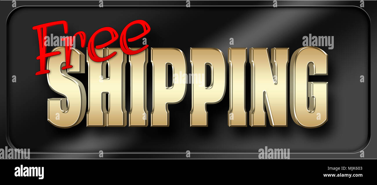 Stock Illustration - Large Three Dimensional Text: Free Shipping, 3D ...