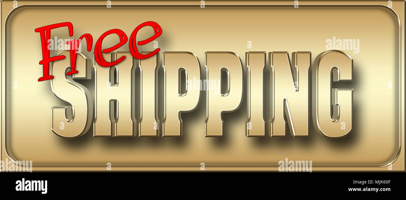 Stock Illustration - Large Three Dimensional Text: Free Shipping, 3D ...