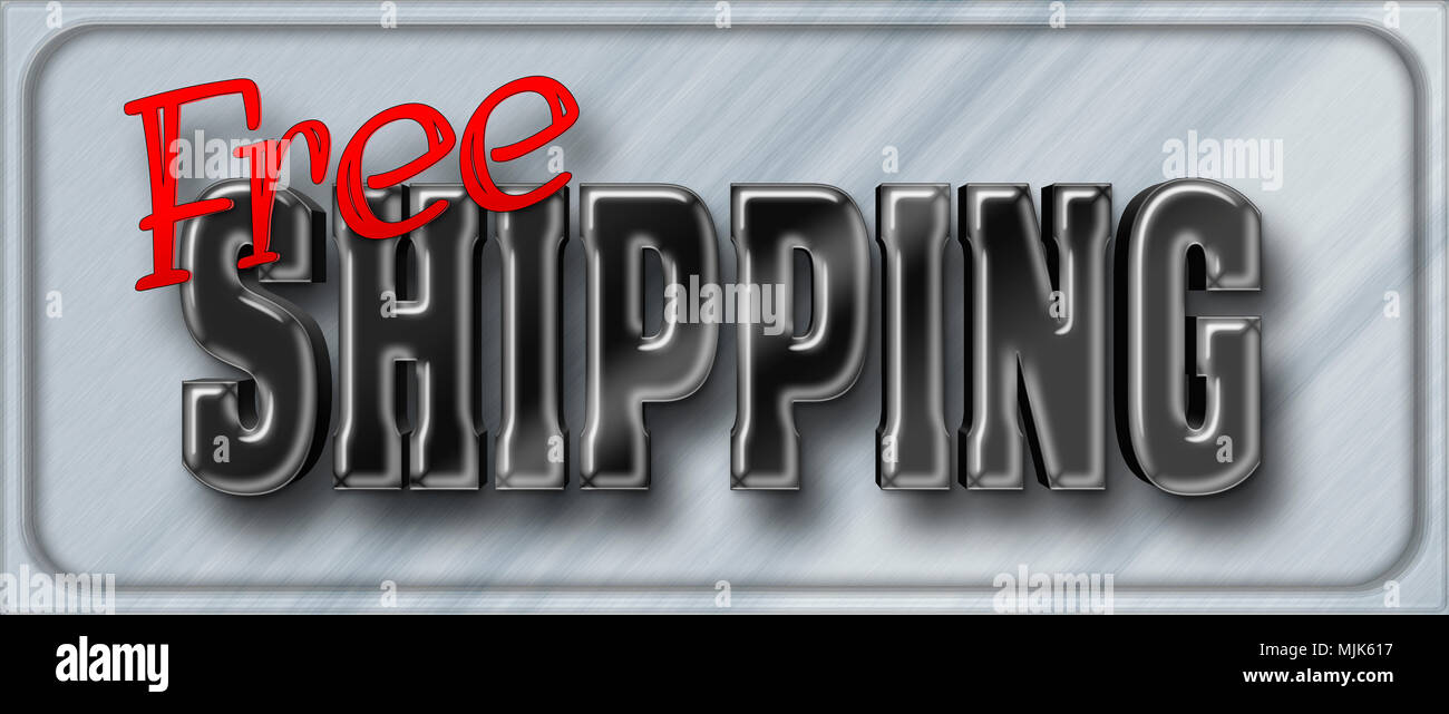 Stock Illustration - Large Three Dimensional Text: Free Shipping, 3D ...
