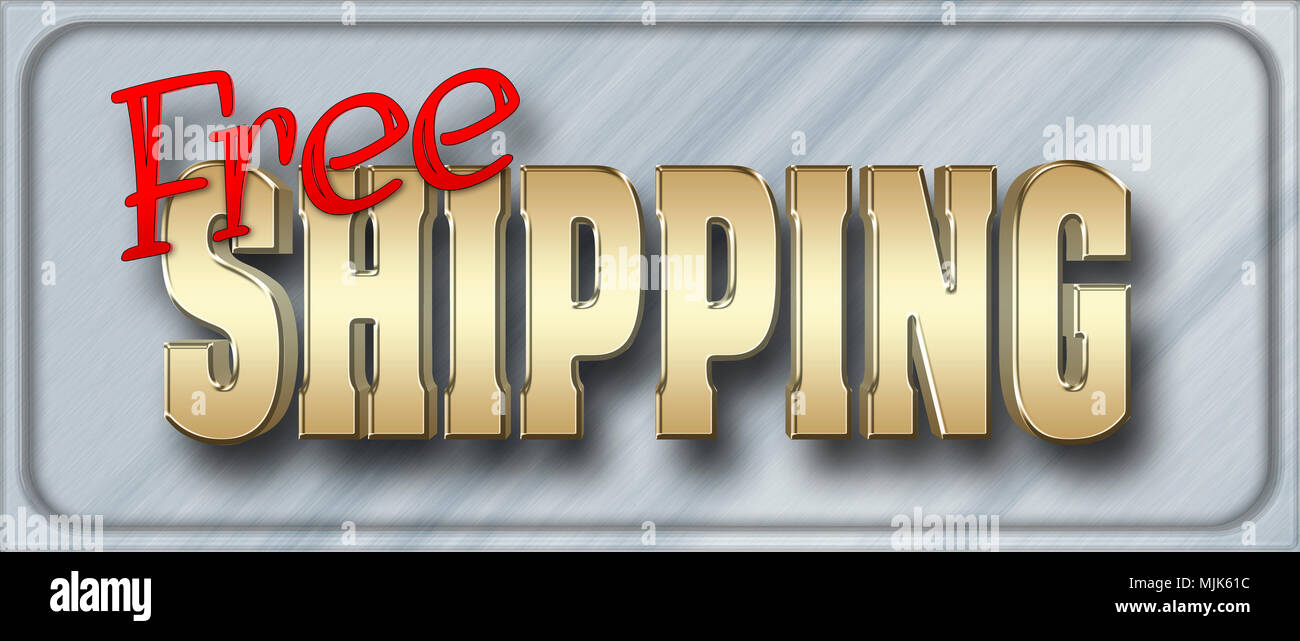 Stock Illustration - Large Three Dimensional Text: Free Shipping, 3D ...