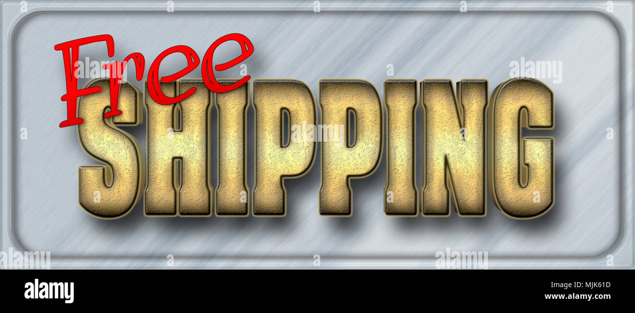 Stock Illustration - Large Three Dimensional Text: Free Shipping, 3D ...