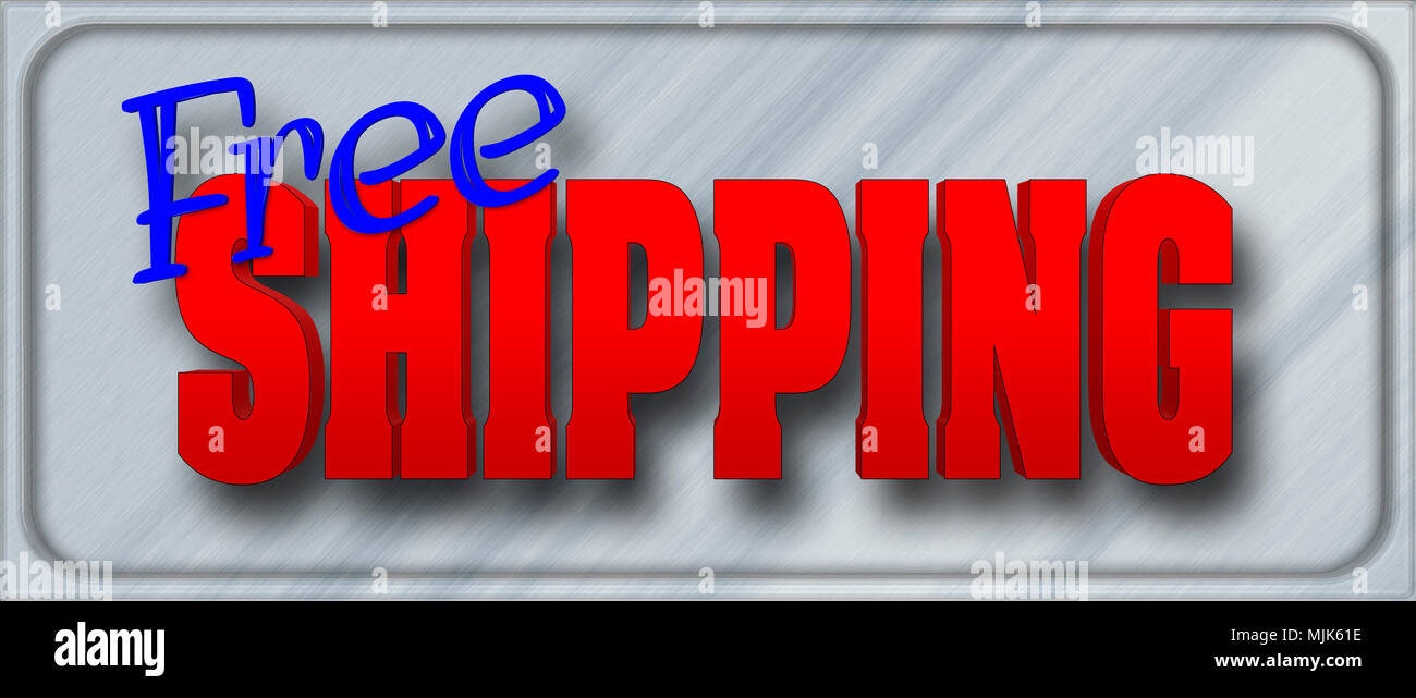 Stock Illustration - Large Three Dimensional Text: Free Shipping, 3D ...