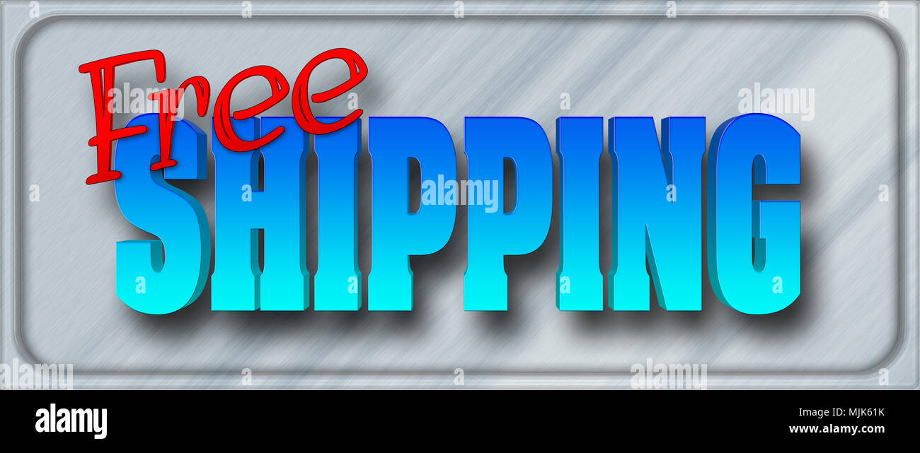 Stock Illustration - Large Three Dimensional Text: Free Shipping, 3D ...