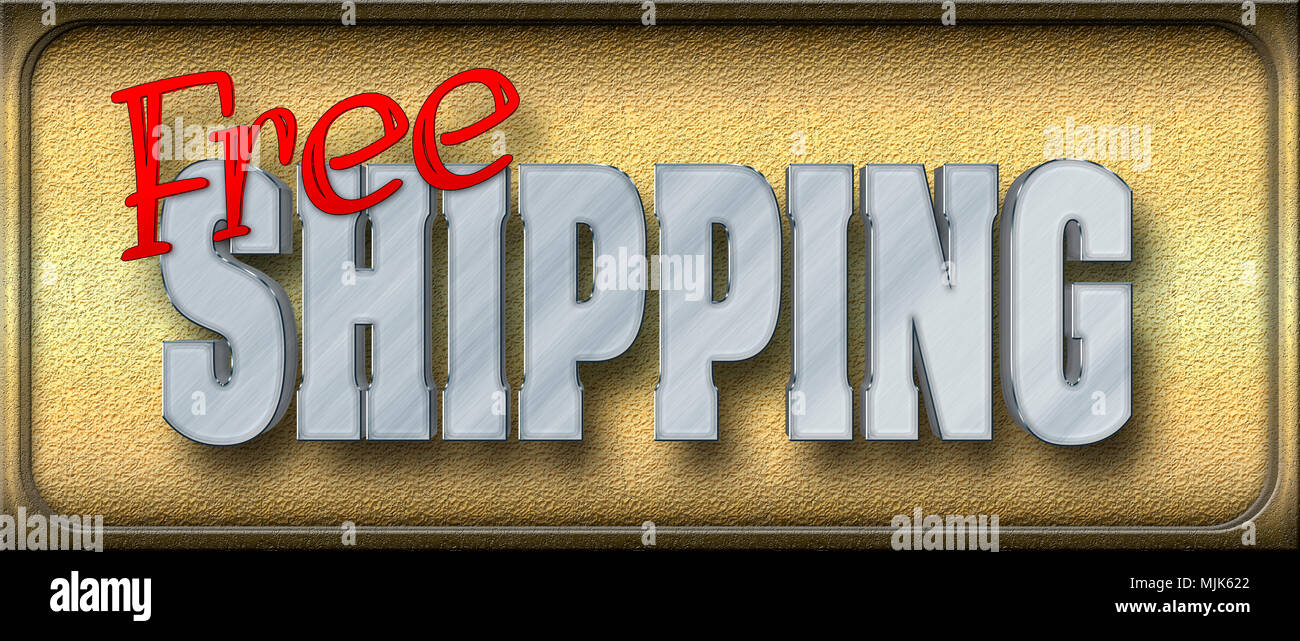 Stock Illustration - Large Three Dimensional Text: Free Shipping, 3D ...