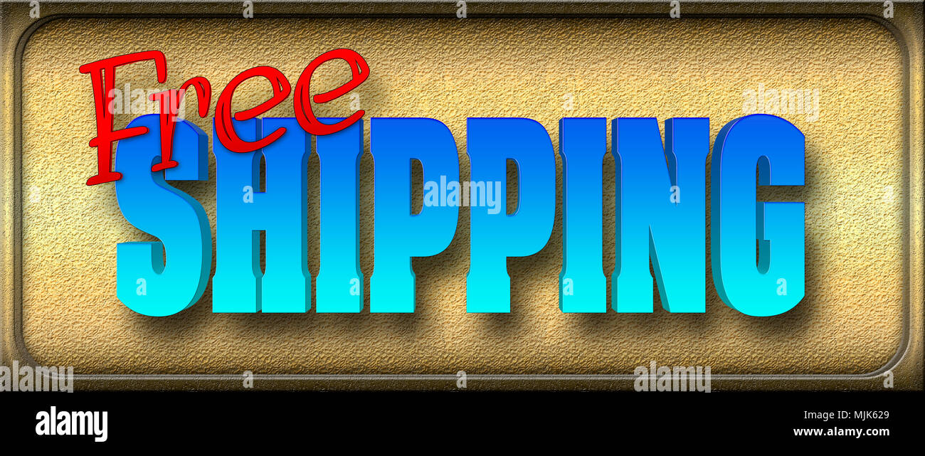 Stock Illustration - Large Three Dimensional Text: Free Shipping, 3D ...