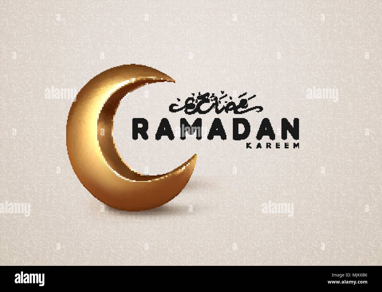 Ramadan Kareem islamic design gold crescent moon with arabic ...