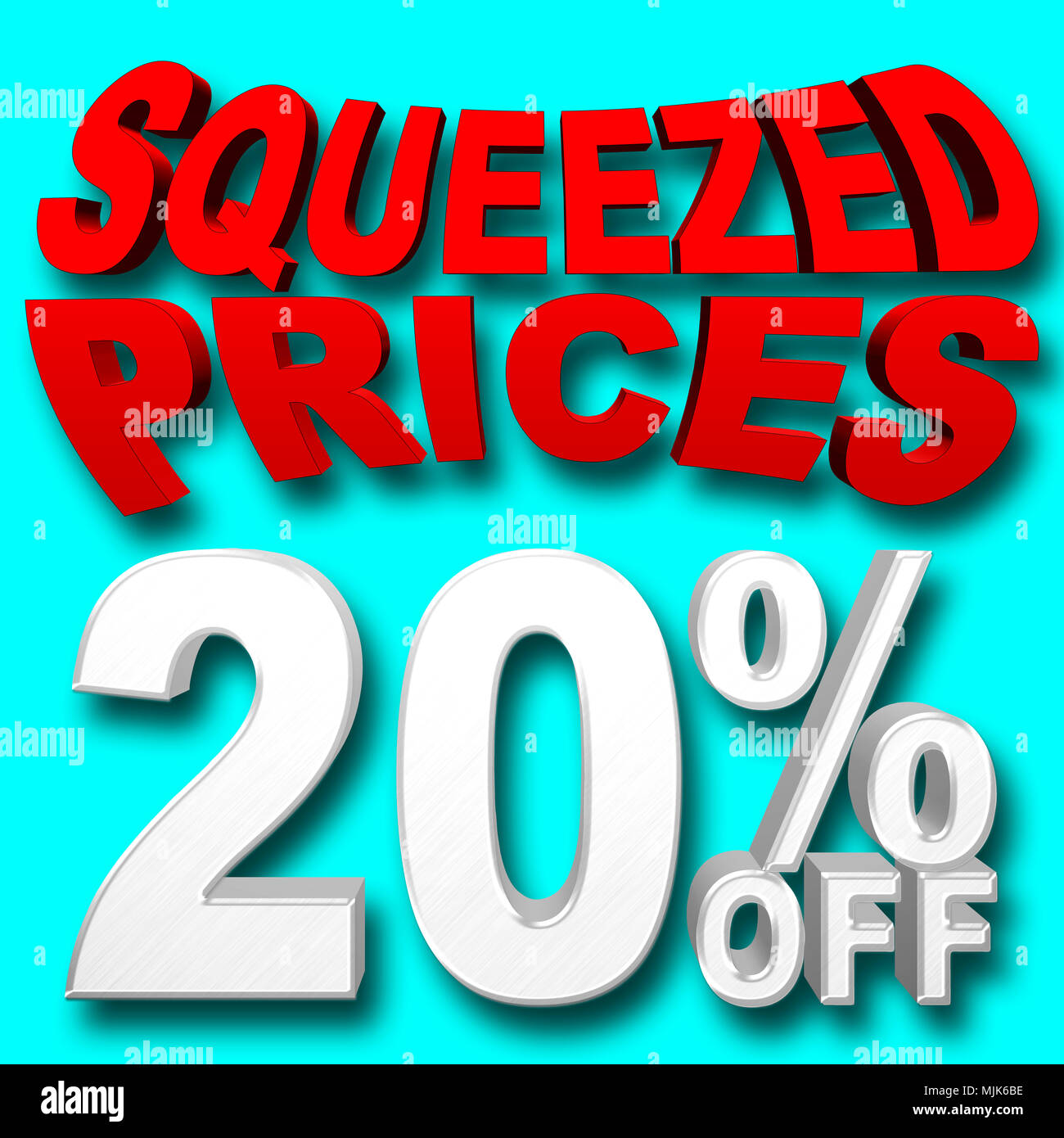 Stock Illustration - Large Shiny Silver Text: 20 Percentage Off, Red ...