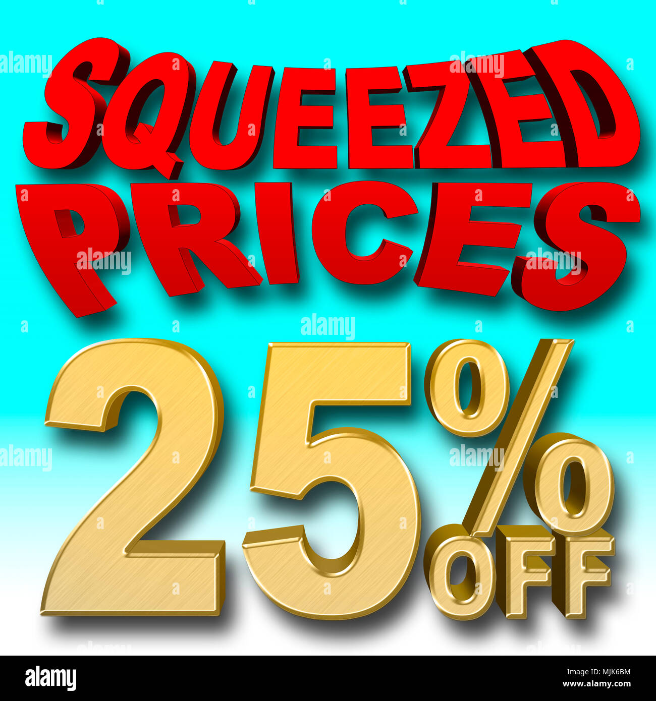 Stock Illustration - Golden Text: 25 Percentage Off, Red Text: Squeezed ...