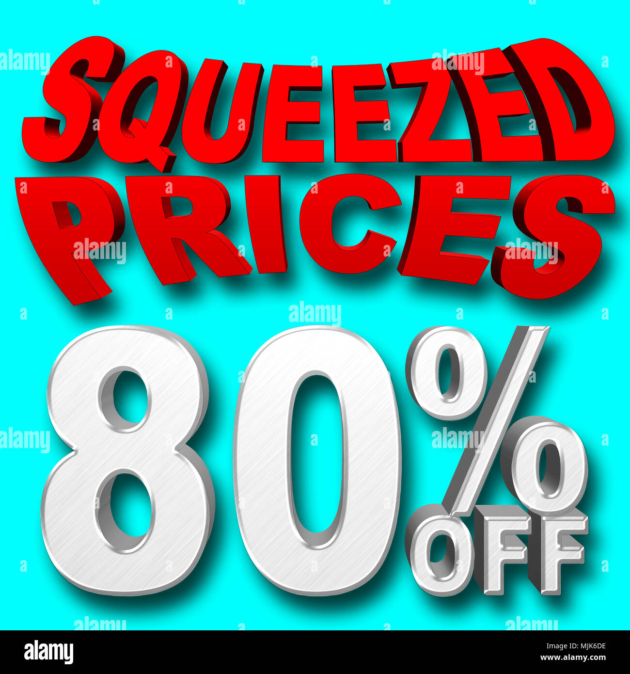 Stock Illustration - Large Shiny Silver Text: 80 Percentage Off, Red ...