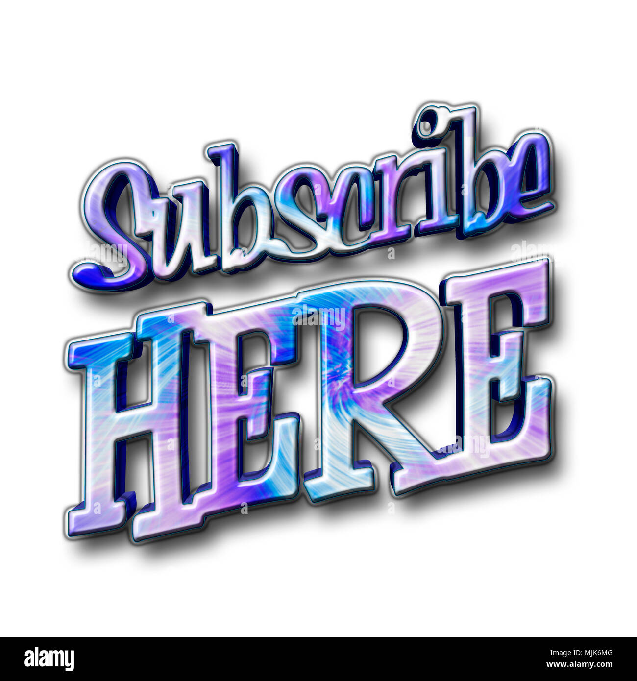 Stock Illustration - Large BlueText: Subscribe Here, 3D Illustration ...