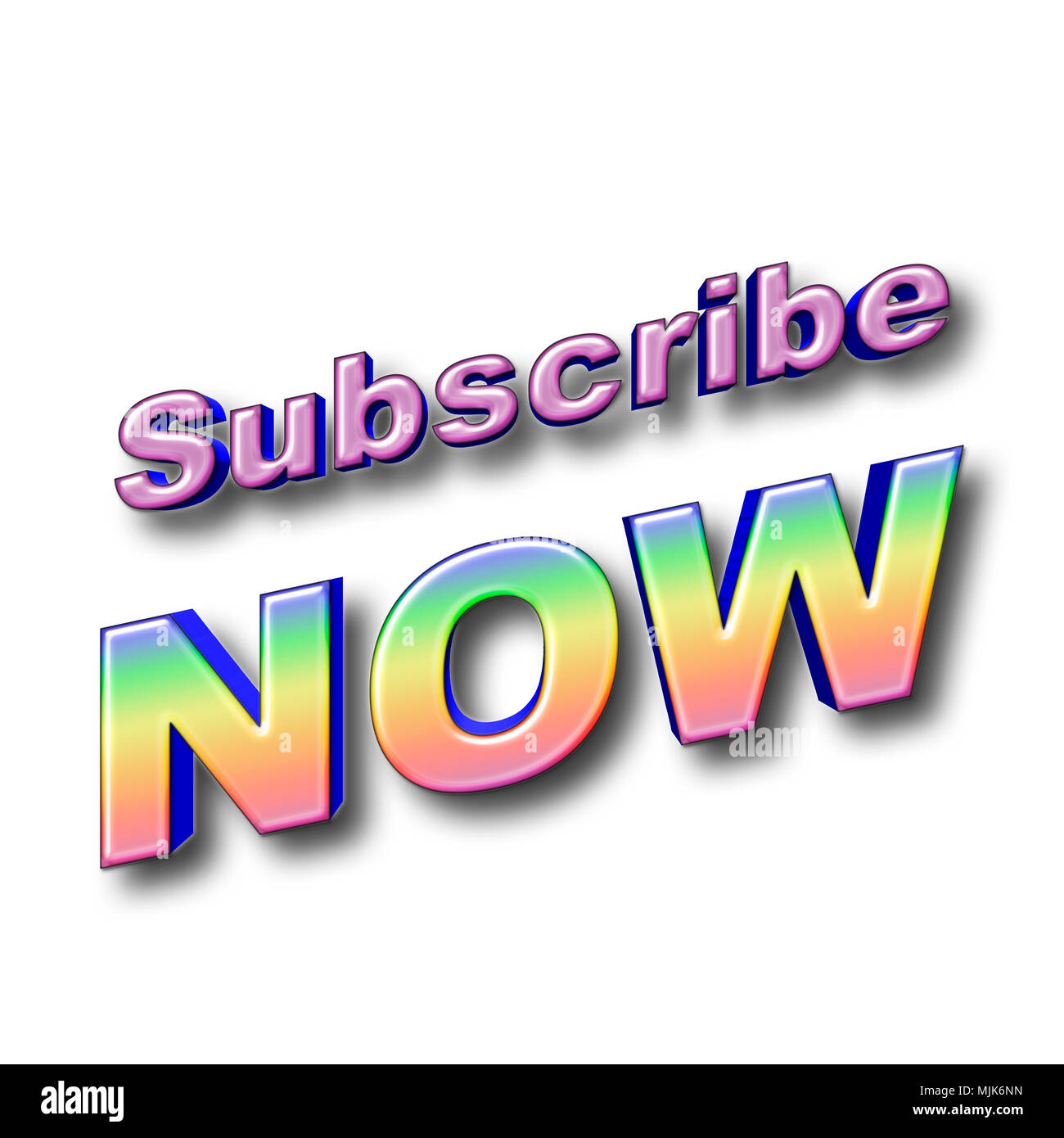 Stock Illustration - Large Shiny Text: Subscribe Now, 3D Illustration ...
