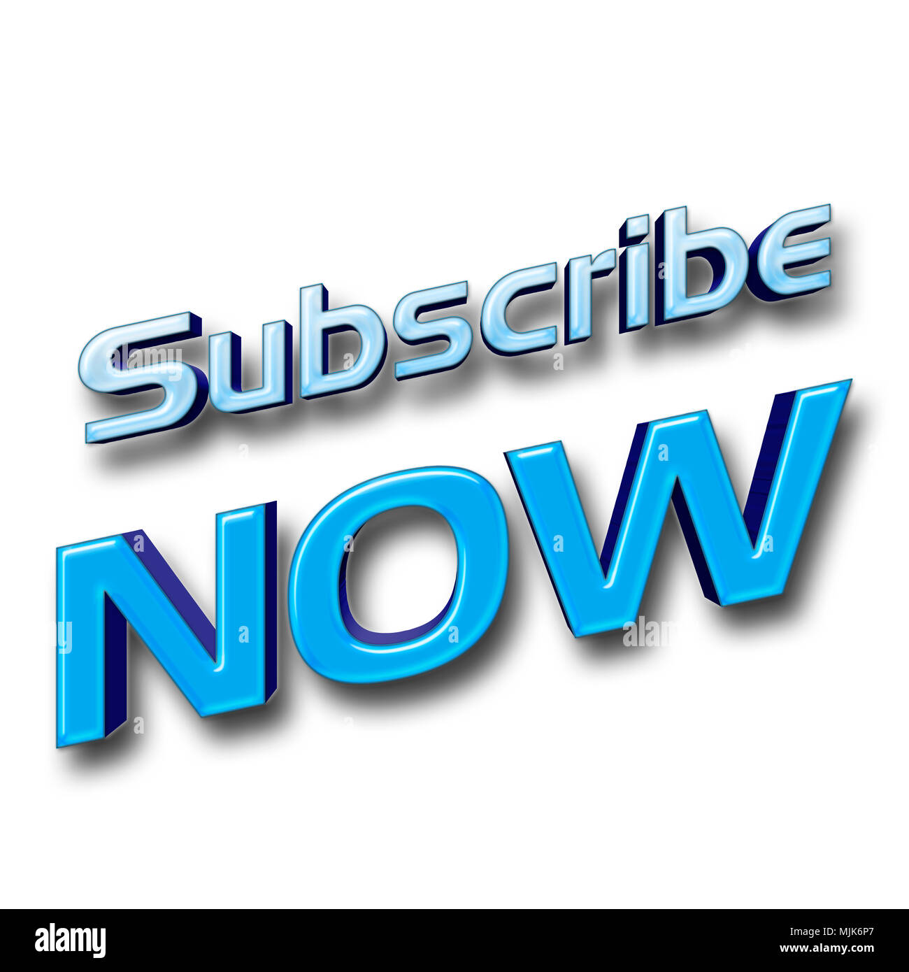 Stock Illustration - Large Shiny Text: Subscribe Now, 3D Illustration ...
