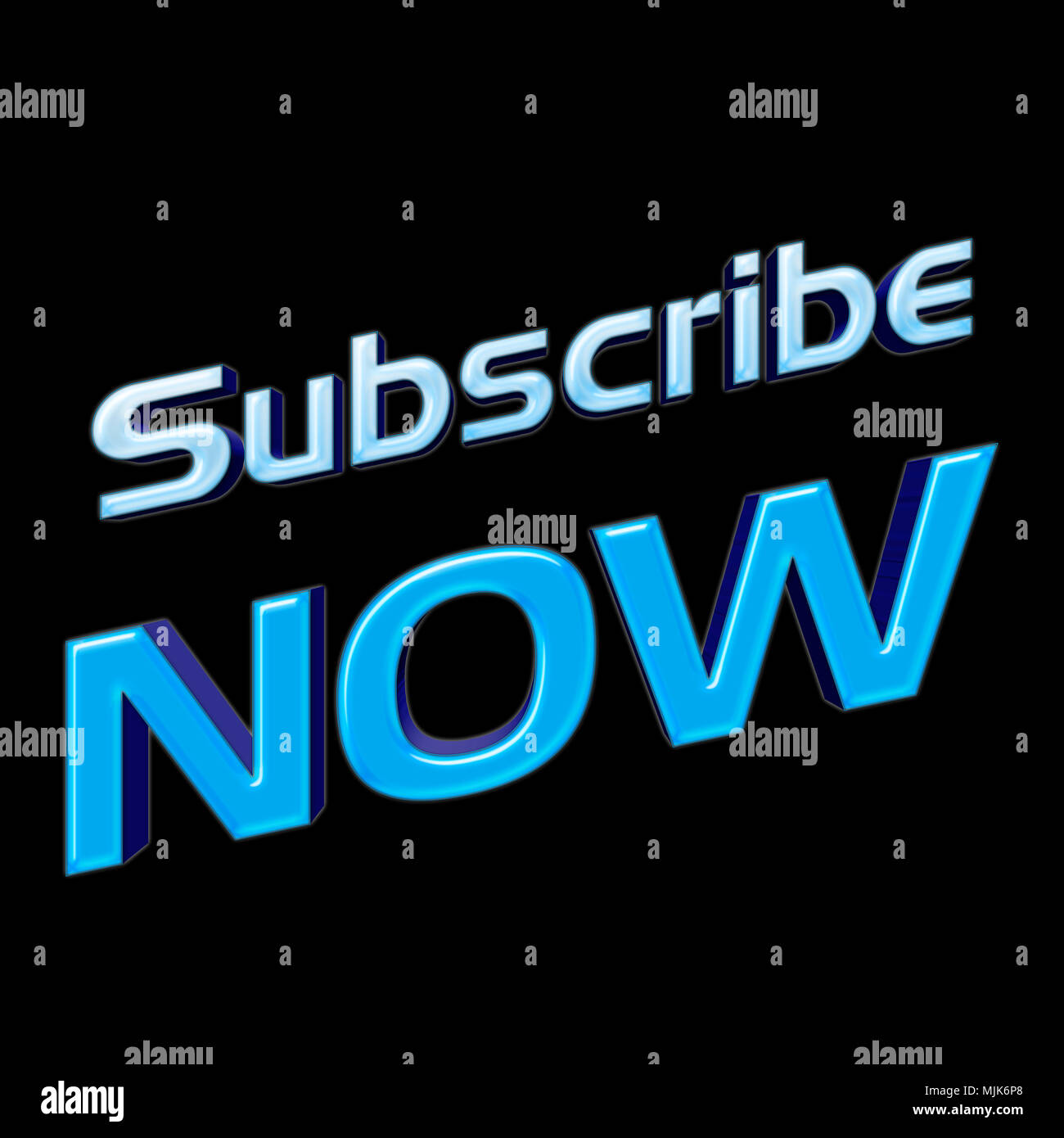 Stock Illustration - Large Shiny Text: Subscribe Now, 3D Illustration ...