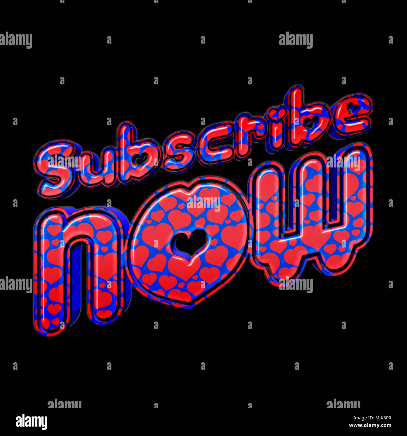 Stock Illustration - Large Shiny Text: Subscribe Now, 3D Illustration ...